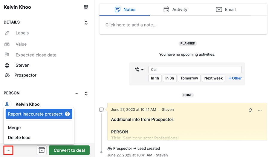 Prospector - Knowledge Base | Pipedrive